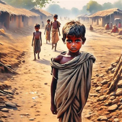 Premium Ai Image Portrait Of A Little Boy In The Villageindian Boy In