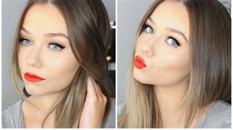 Kendall Jenner For Estee Lauder Makeup Tutorial Bright Orangey Red