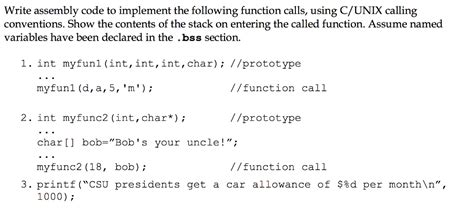 Solved Write Assembly Code To Implement The Following