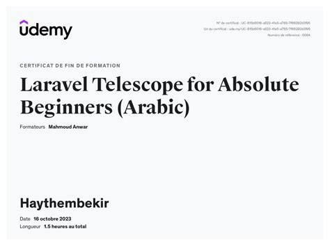 Haythem Bekir On Linkedin Laravel Telescope Webdevelopment Certification