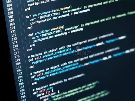 Concept De Technologie Informatique Texte De Manuscrit De Codage Sur Lécran Photo Stock Image