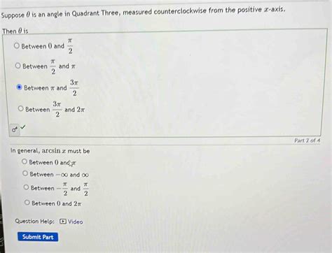 Solved Suppose θ Is An Angle In Quadrant Three Measured