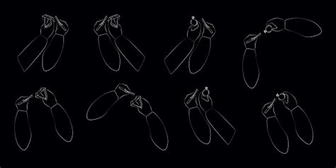 보석과 반지가 있는 평평한 손 세트 다른 위치의 벡터 제스처 Linear Jeweler Hand 보여주고 보유하고 보석을 대표합니다 카드 디자인 포스터 배너 예술에 대한