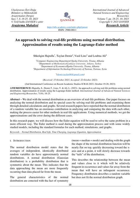 Pdf An Approach To Solving Real Life Problems Using Normal Distribution Approximation Of