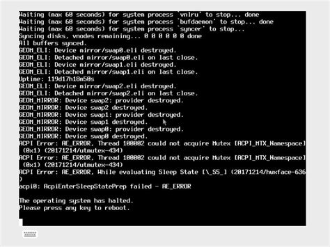 ACPI Errors Causing The System To Halt During Normal Operation