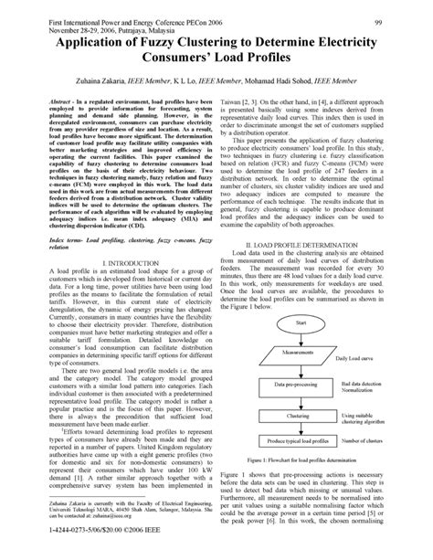 Pdf Application Of Fuzzy Clustering To Determine Electricity