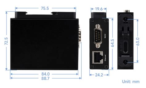 rail mount serial server rs232 485 422 to rj45 ethernet module tcp ip
