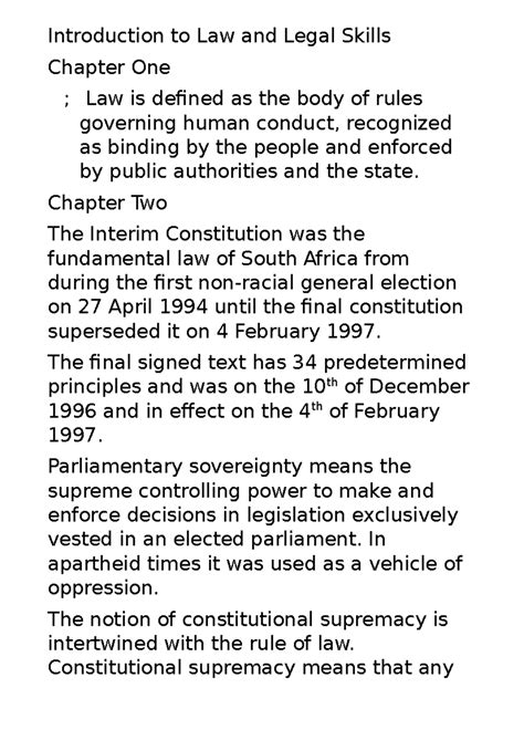 Intro To Law Introduction To Law And Legal Skills Chapter One Law