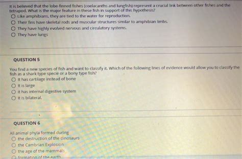 Solved It Is Believed That The Lobe Finned Fishes