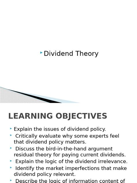 Dividend Theory Pdf Dividend Cost Of Capital