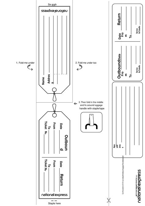 Free Printable Luggage Tag Templates [pdf Word]