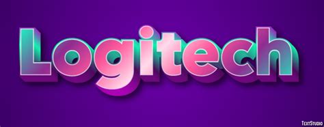 Logitech Purple Green And Pink 3d Text Effect Generator