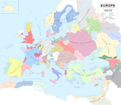 Map Of Europe 1444 Europa Universalis 4 Start Europe Map Map Asia Map