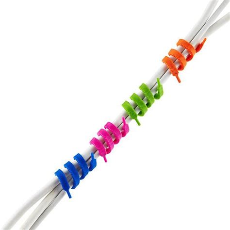 These Funky Fun Silicone Shoelace Cable Ties Help Color Code Your Cords