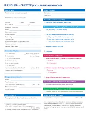 Fillable Online EIC Application Form 2020 Fax Email Print PdfFiller