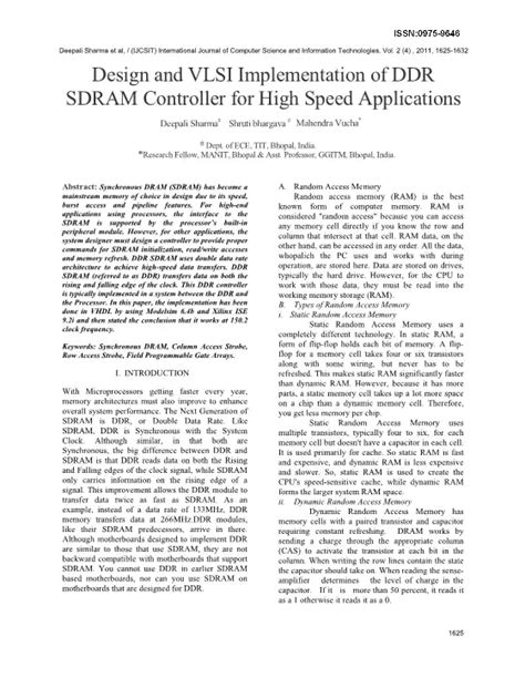 Design And Vlsi Implementation Of Ddr Sdram Controller For High Speed Applications Docslib