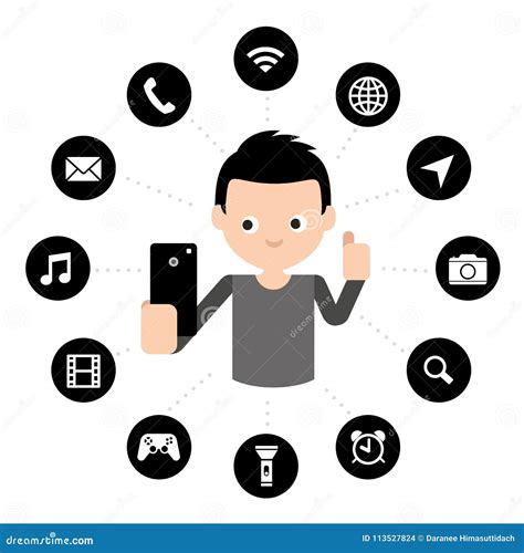 App Touchscreen Smart Phone Mobile Application Button Icon Symbol Vector Illustration Stock