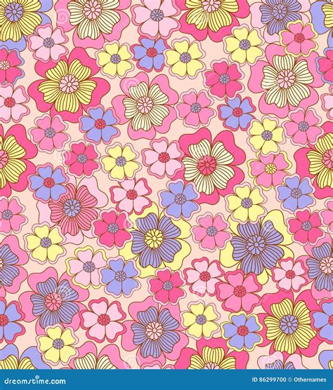 Seamless Flower Colour Pattern Spring Background Stock Vector Illustration Of Fashion Nature