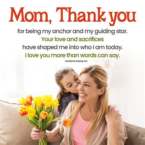 70 Heartfelt Thank You Mom Quotes Wishes And Messages Goodmorningmsg