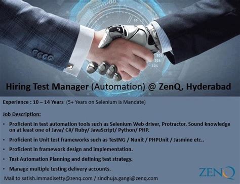 Zenq On Linkedin Hiring Testmanager Automation Zenq
