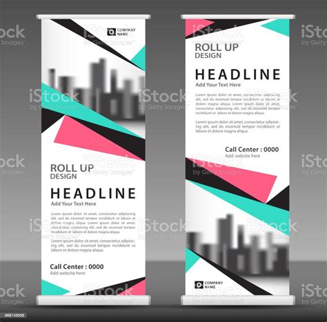 핑크 롤 배너 템플릿 수직 배너 디자인 포스터 광고 레이아웃을 올려 밖으로 서 디자인 프레 젠 테이 션 레이아웃을 표시 가리기에