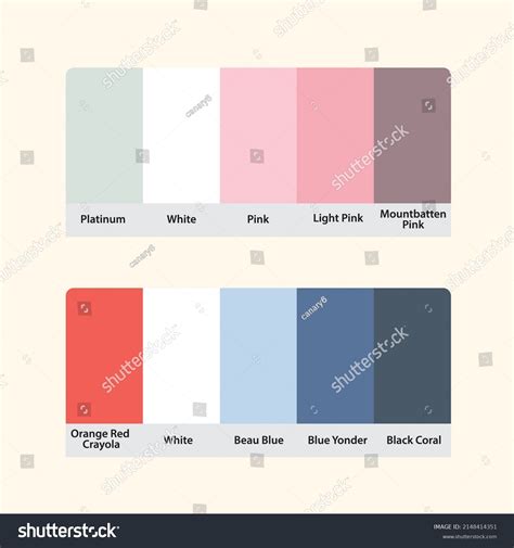 Matching Color Palette Guide Catalog Collection Stock Vector Royalty