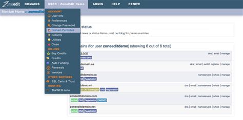 Zoneedit Domain Portfolio Sharing