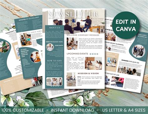 Editable Canva Newsletter Template Business Nonprofit Digital
