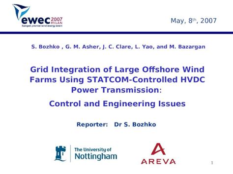 ppt 1 grid integration of large offshore wind farms using statcom controlled hvdc power