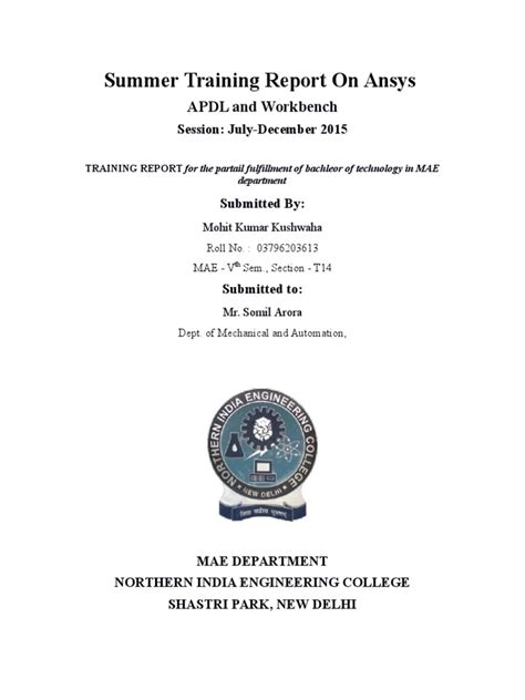 ansys project report pdf finite element method computer aided design