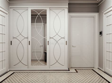 Встроенный шкаф купе с зеркалом в прихожую «Молинелло Арт 645