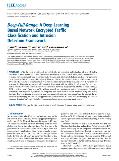 Pdf Deep Full Range A Deep Learning Based Network Encrypted Traffic Classification And
