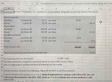 Solved Ch8 Excel Excel SIM Basic Variance Analysis And The Chegg Com