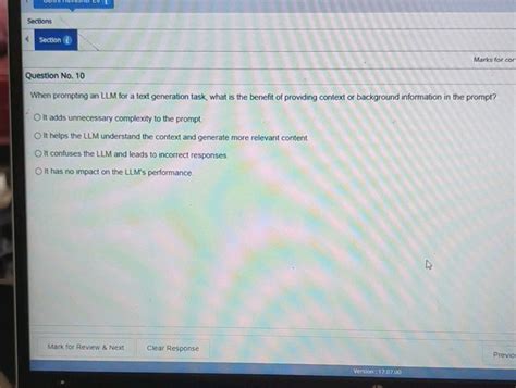 Sectlons Section 1 Marks For Cor Question No StudyX