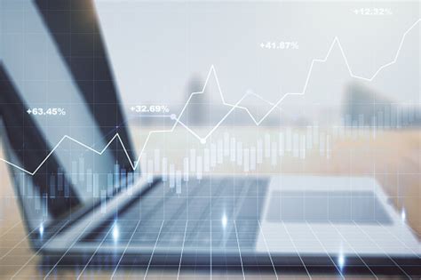 현대 노트북 배경 연구 및 전략 개념에 추상적 인 창조적 인 금융 차트의 이중 노출 0명에 대한 스톡 사진 및 기타 이미지 0명 노트북 스프레드 시트 Istock