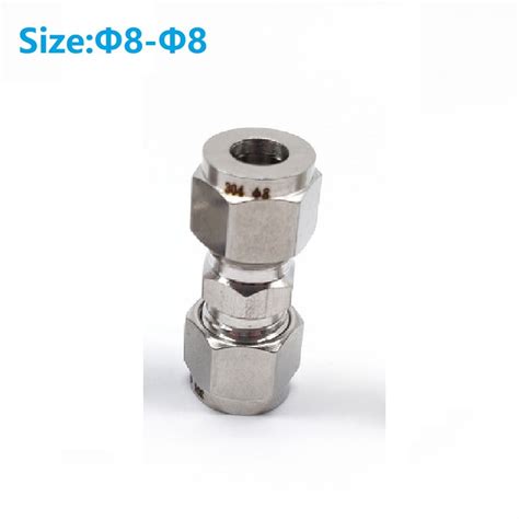 Ranmei Stainless Steel Compression Tube Fitting Straight Connect Double