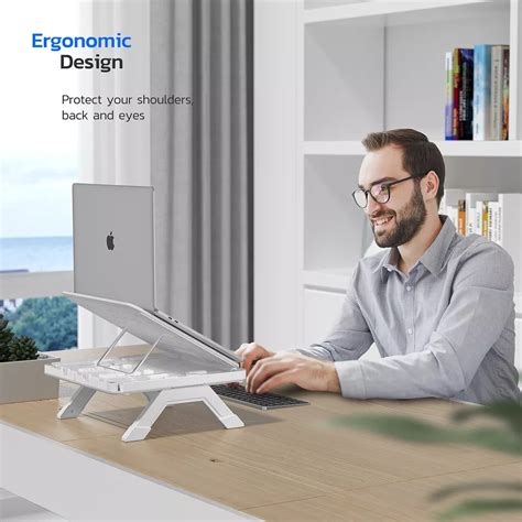 Laptop Stand Ergonomic Height Adjustable Laptop Stand For Desk Multi Angle Portable Laptop Riser