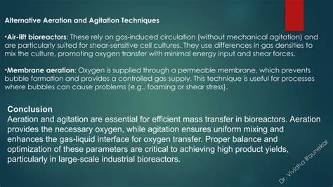 Mass Transfer In Bioreactors Aeration And Agitation Importance Pptx