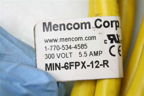 Mencom MIN FPX R Pin Cordset Robotic Cable V A Ft Length Used Motion