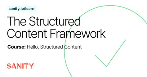 The Structured Content Framework Hello Structured Content Sanity Learn