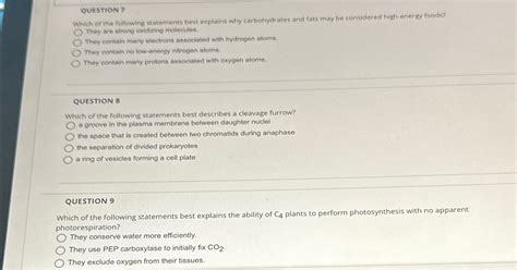 Solved Question 7which Of The Following Statements Best