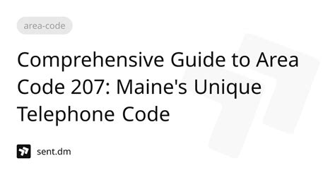 Comprehensive Guide To Area Code 207 Maines Unique Telephone Code