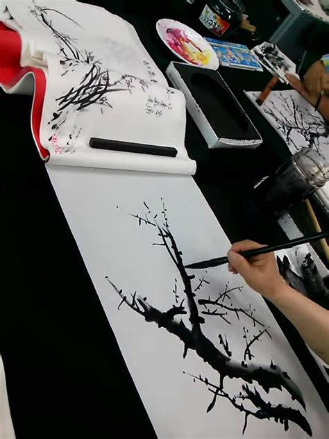 사군자 매화그리기 부분 Youtube