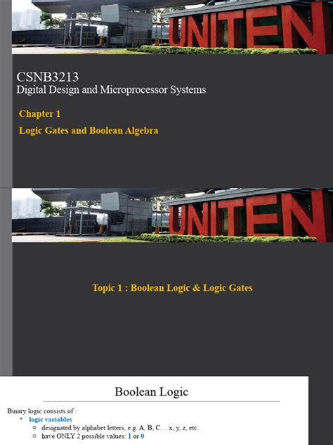 Csnb3213 Chapter1 Logicgates And Boolean Algebra Update Pdf Logic Gate Boolean Algebra