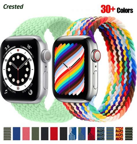 애플 워치 밴드용 브레이드 솔로 루프 mm mm mm mm mm 패브릭 나일론 탄성 팔찌 iWatch 시리즈 se 스트랩 티몬
