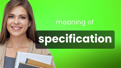 Specification Definition Of SPECIFICATION YouTube