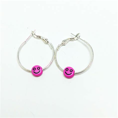 Emoji Silver Hoop Earrings Costello International