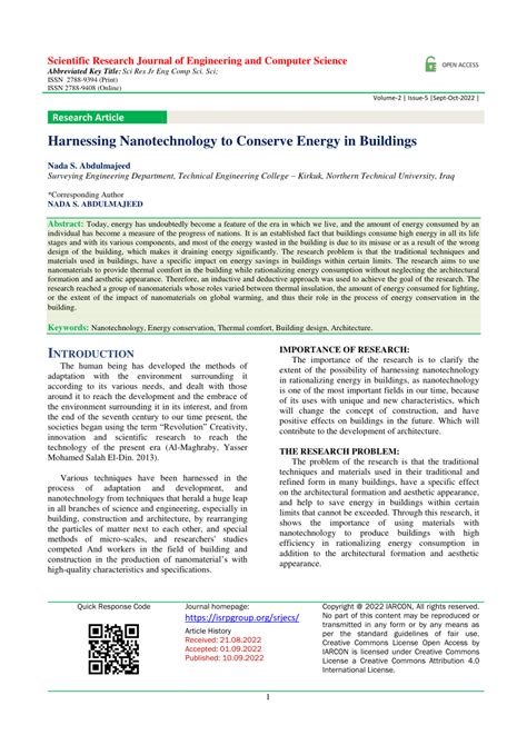 Pdf Harnessing Nanotechnology To Conserve Energy In Buildings