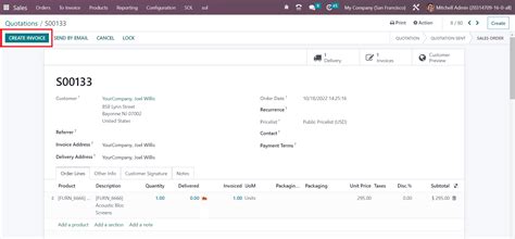 Invoice In Odoo Sales Odoo V16 Enterprise Edition Book