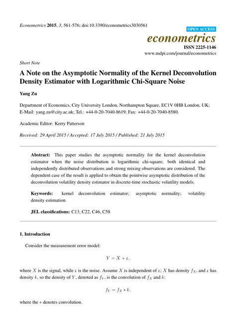 Pdf A Note On The Asymptotic Normality Of The Kernel Deconvolution Density Estimator With